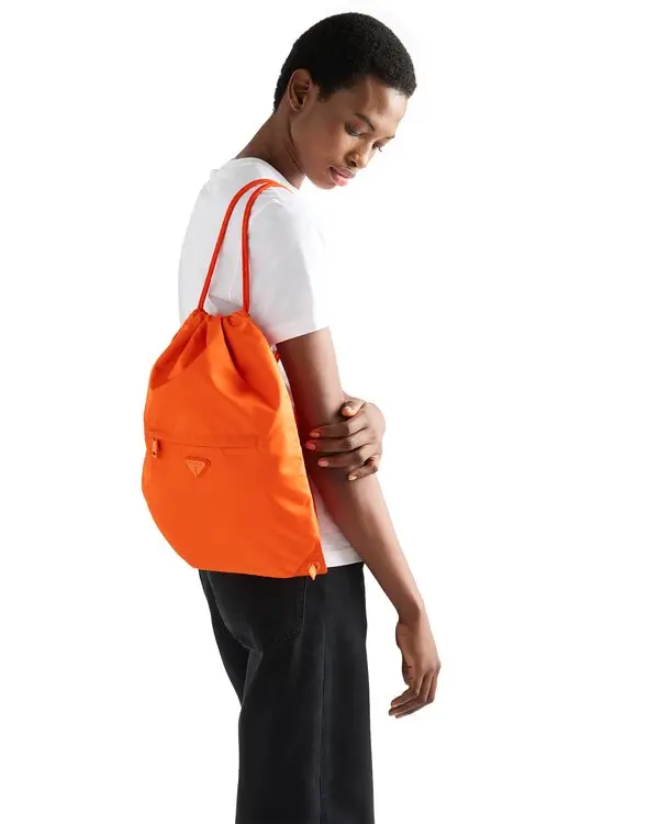 Prada Re-nylon Drawstring Backpack - Orange