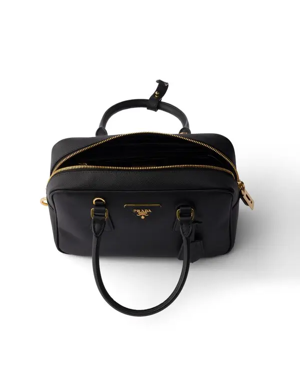 Prada Small Saffiano Leather Top-handle Bag - Black