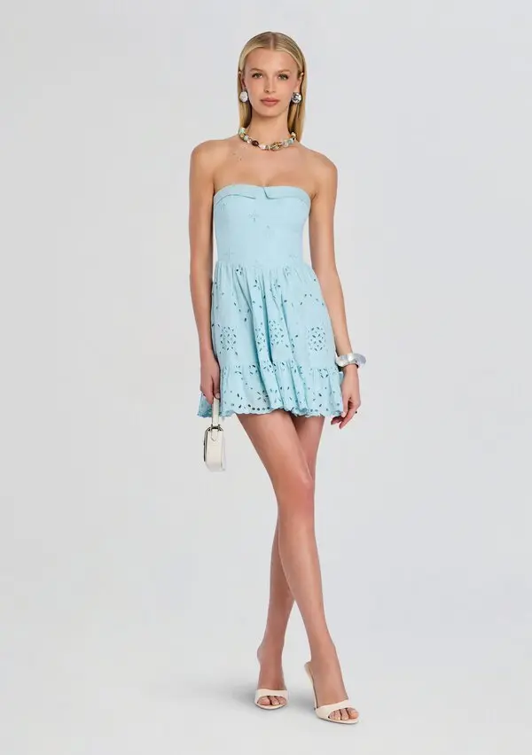 Hemant & Nandita Off-shoulder Mini Dress - Blue