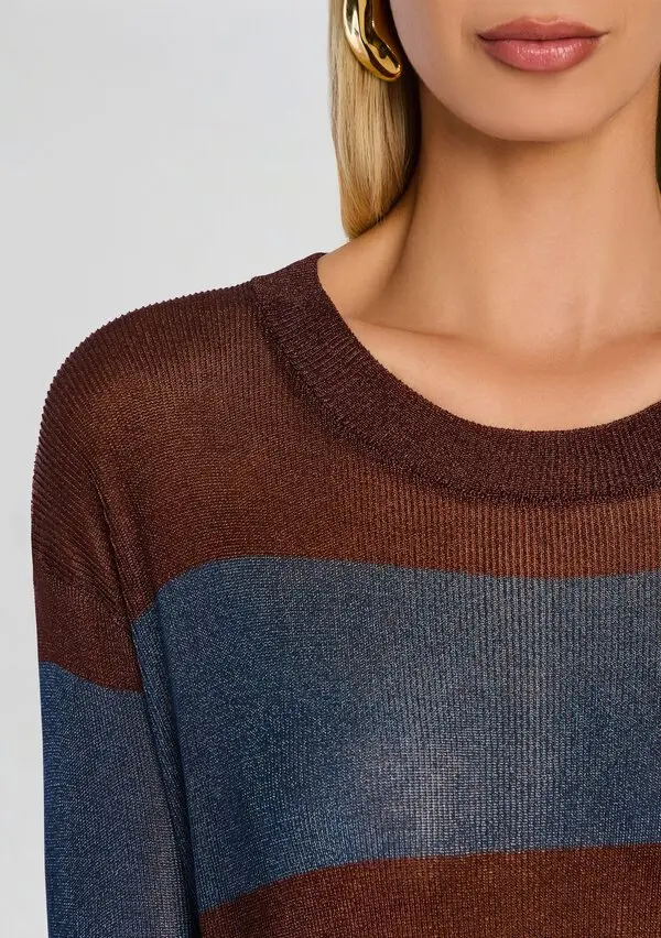 SEROYA Hana Metallic Knit Top