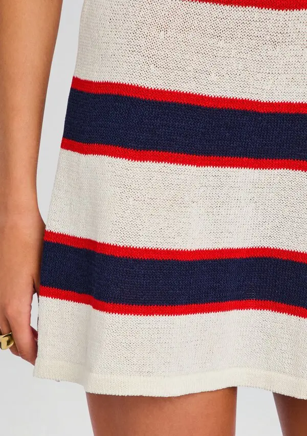 SEROYA Azriel Knit Mini Dress With Stripes