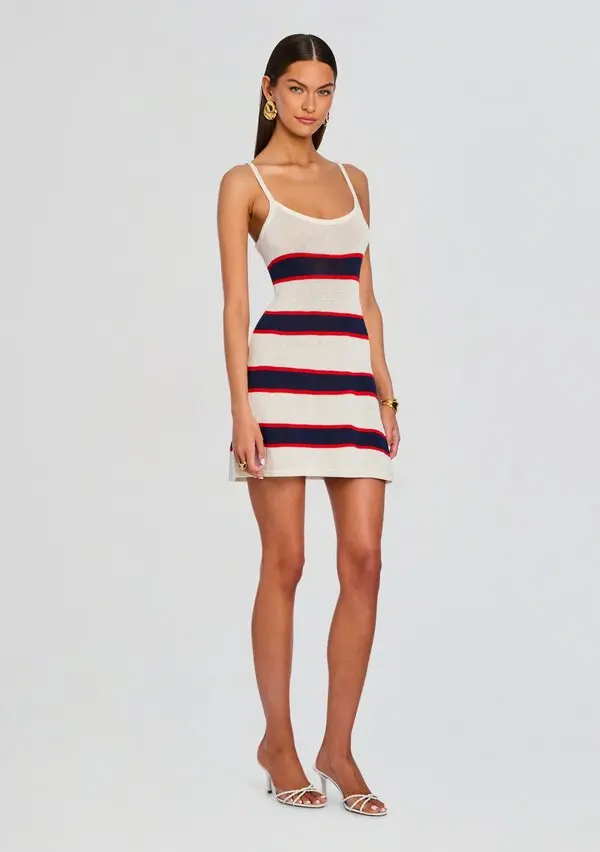 SEROYA Azriel Knit Mini Dress With Stripes