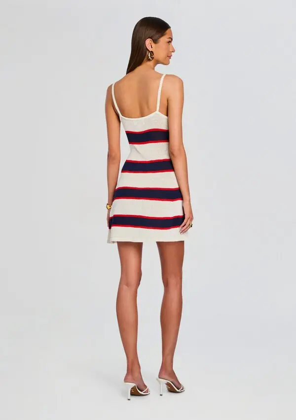 SEROYA Azriel Knit Mini Dress With Stripes
