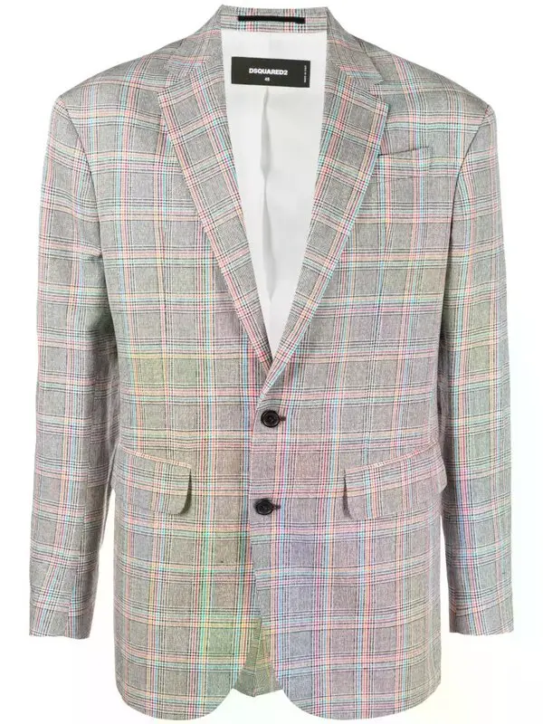 Dsquared2 Plaid-pattern Single-breasted Blazer - Black