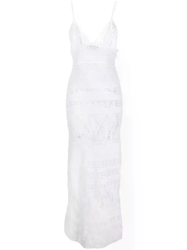 Dsquared2 Cotton Crochet-knit Maxi Dress - White