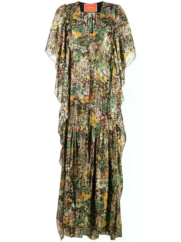 La DoubleJ Ruffled Jacquard Maxi Dress