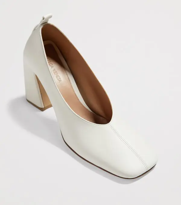 Bottega Veneta Calfskin Loop-detail Pumps - White