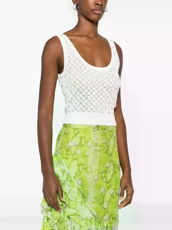 John Richmond Crystal-embellished Knitted Top
