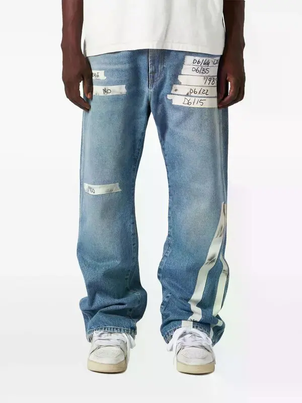 1989 STUDIO Tape-print Straight-leg Jeans