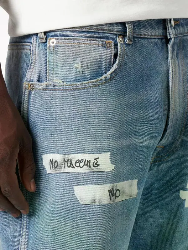 1989 STUDIO Tape-print Straight-leg Jeans
