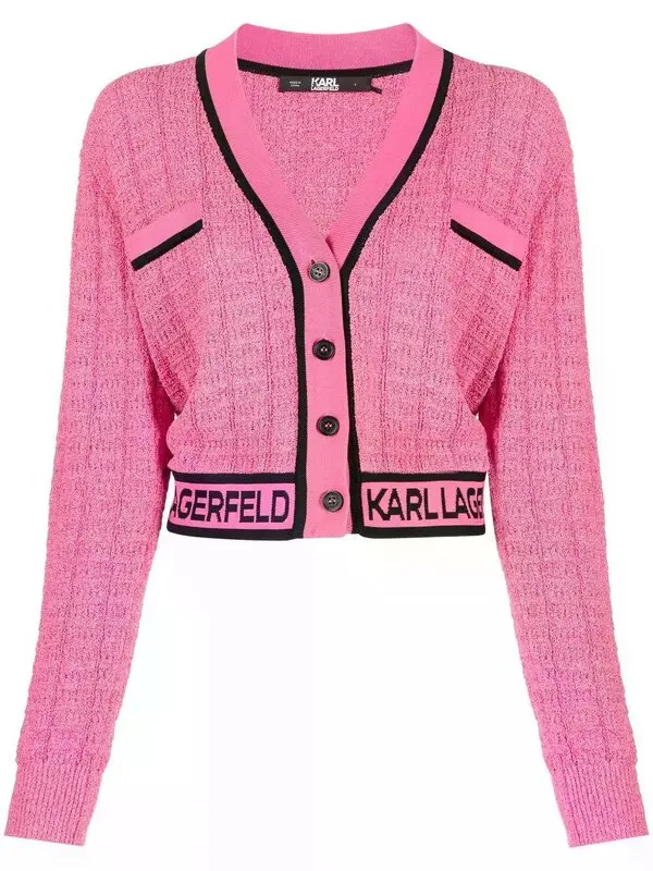 Karl Lagerfeld Bouclé Cropped Cardigan