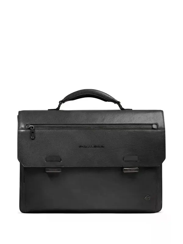 PIQUADRO Leather Laptop Briefcase - Black