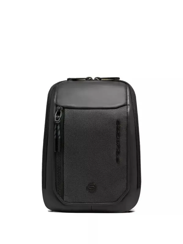 PIQUADRO Messenger Bag With Leather Trim - Black