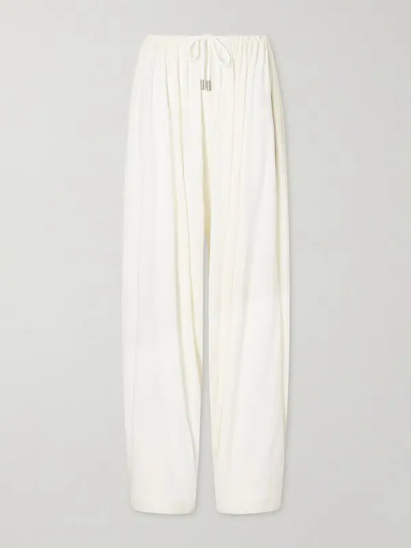 Co Gathered Satin Wide-leg Pants