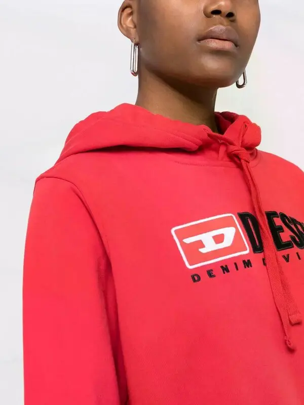 DIESEL® Cotton Hoodie With Embroidered Logo