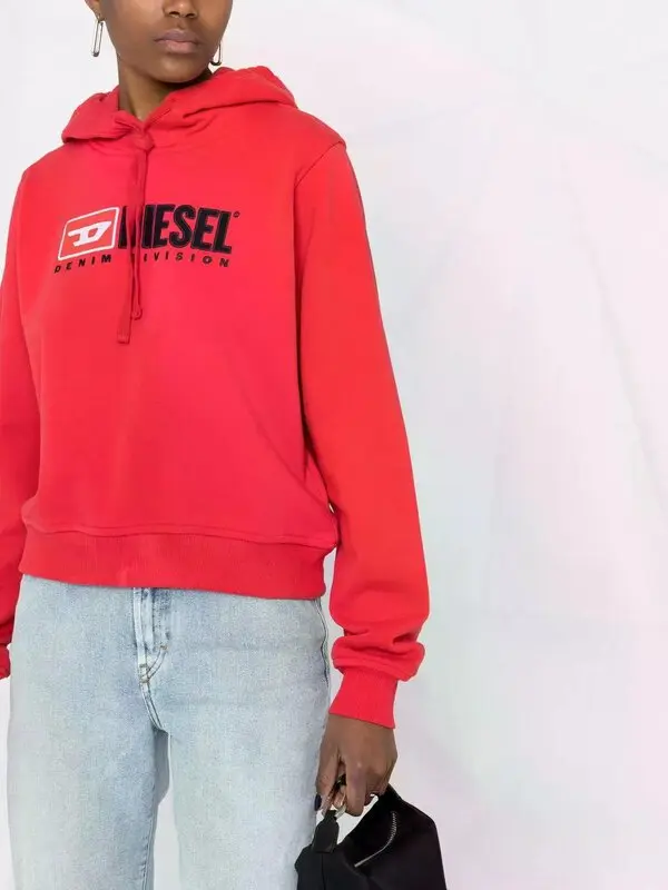 DIESEL® Cotton Hoodie With Embroidered Logo