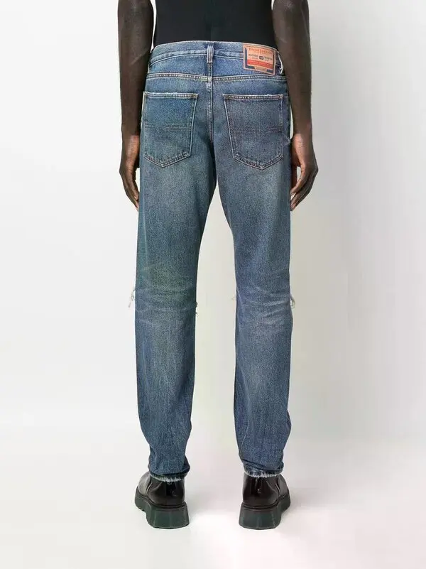 DIESEL® 1995 Ripped Straight-leg Jeans - Blue