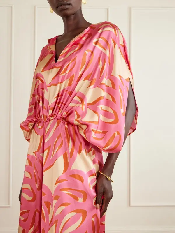 Themis Z Ismene Printed Silk-satin Maxi Dress