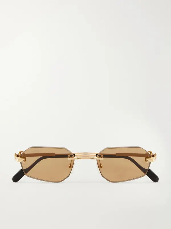 Cartier Octagonal Frame Sunglasses - Brown