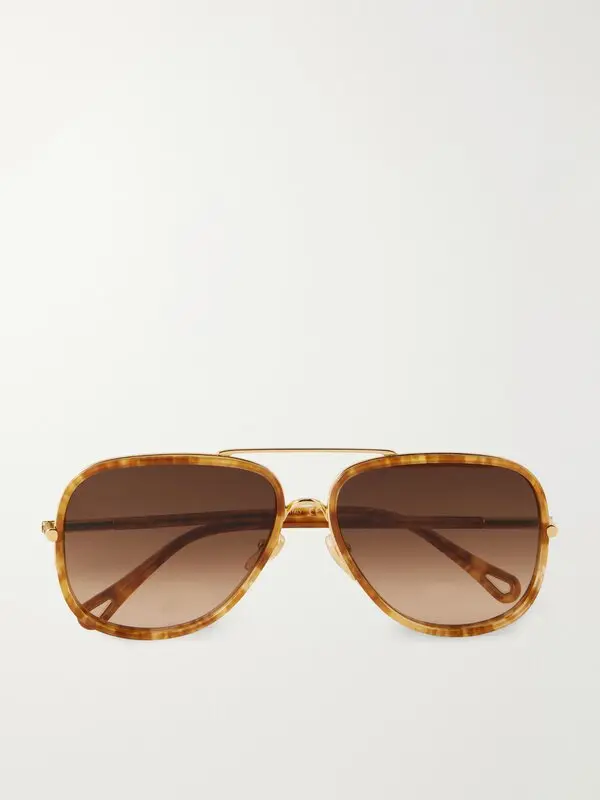 Chloé Aviator-frame Acetate Sunglasses - Tortoiseshell