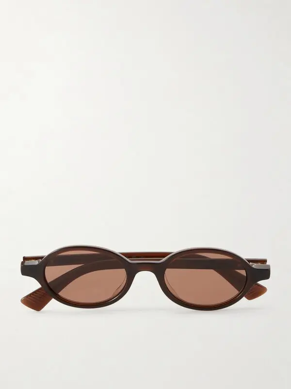 Bottega Veneta Round Frame Acetate Sunglasses - Brown