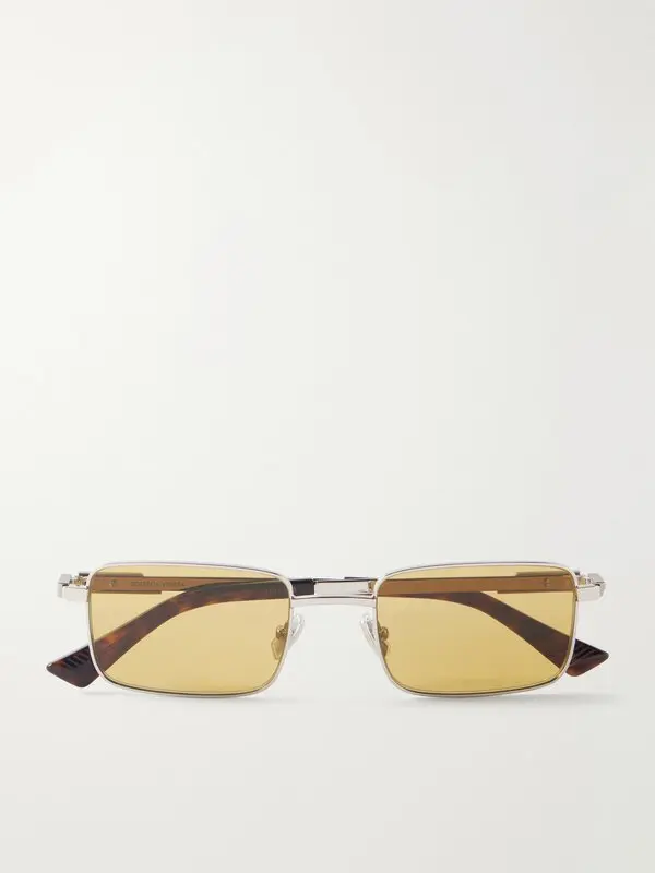 Bottega Veneta Square-frame Metal Sunglasses - Silver
