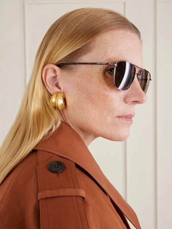 Saint Laurent Sl 866 Aviator Sunglasses - Brown