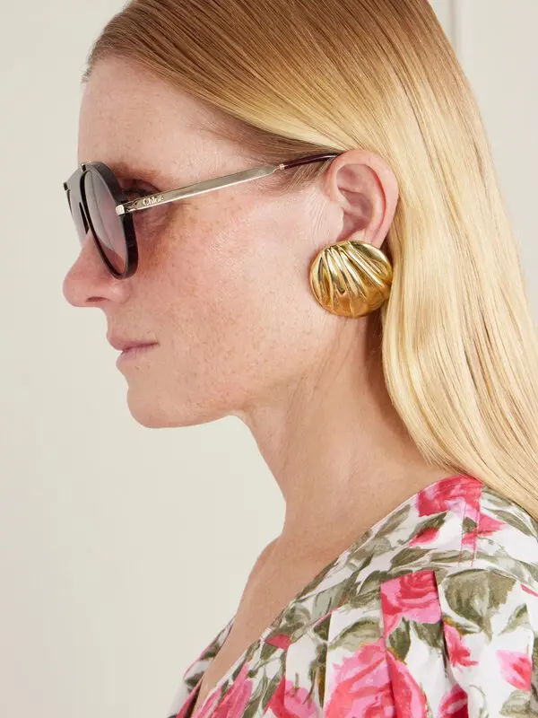 Chloé Aly Aviator Sunglasses - Black