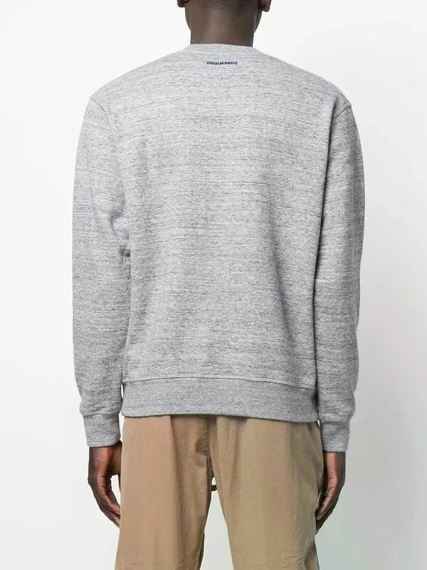 Dsquared2 Slogan Print Mélange Sweatshirt