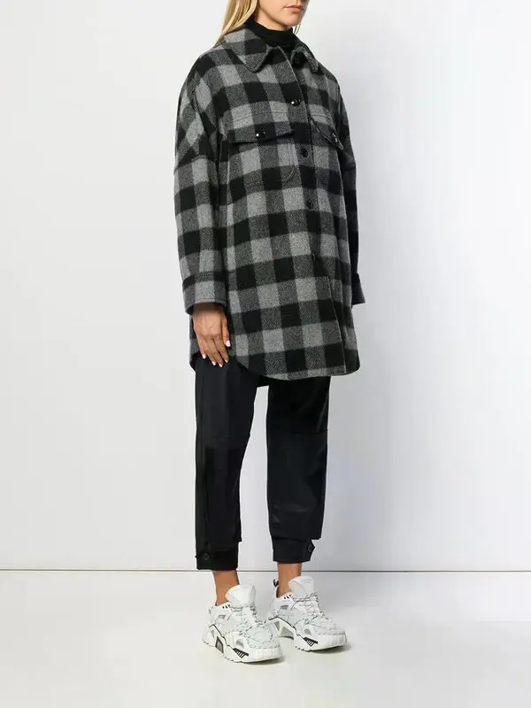 Woolrich Single-breasted Check Coat