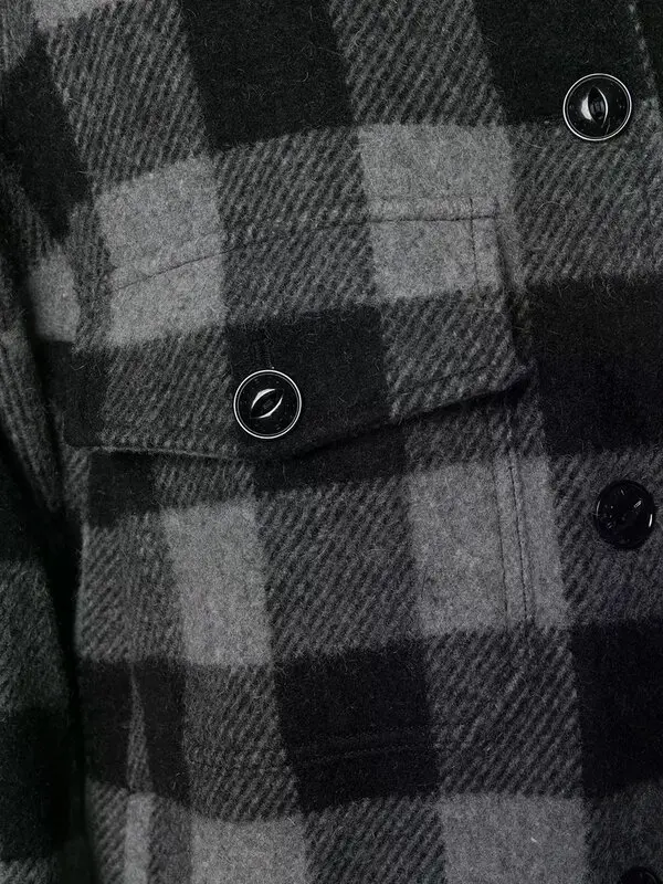 Woolrich Single-breasted Check Coat