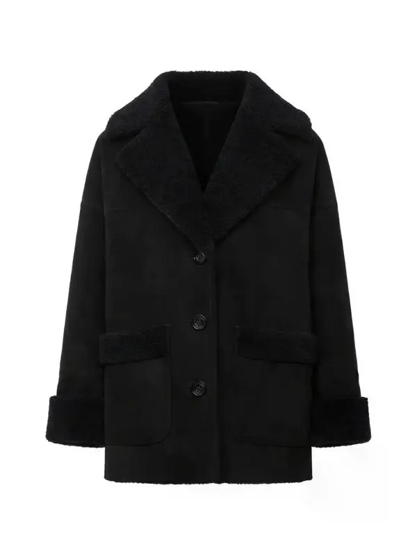 Dsquared2 Shearling Trim Patch Pocket Coat