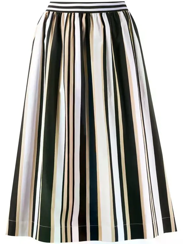 Woolrich Striped A-line Skirt - Neutrals