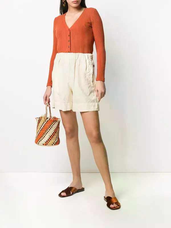 Woolrich Linen-cotton Blend Wide Leg Shorts