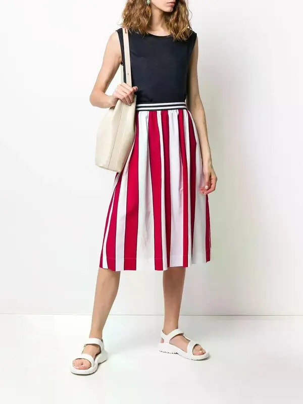 Woolrich Striped Pleated Skirt