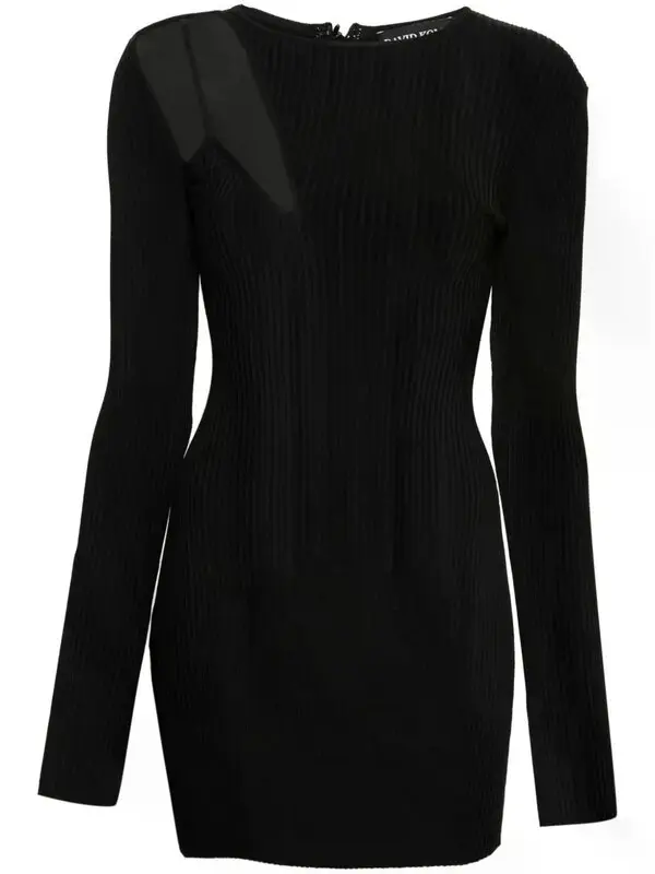 David Koma Mesh Ribbed Mini Dress