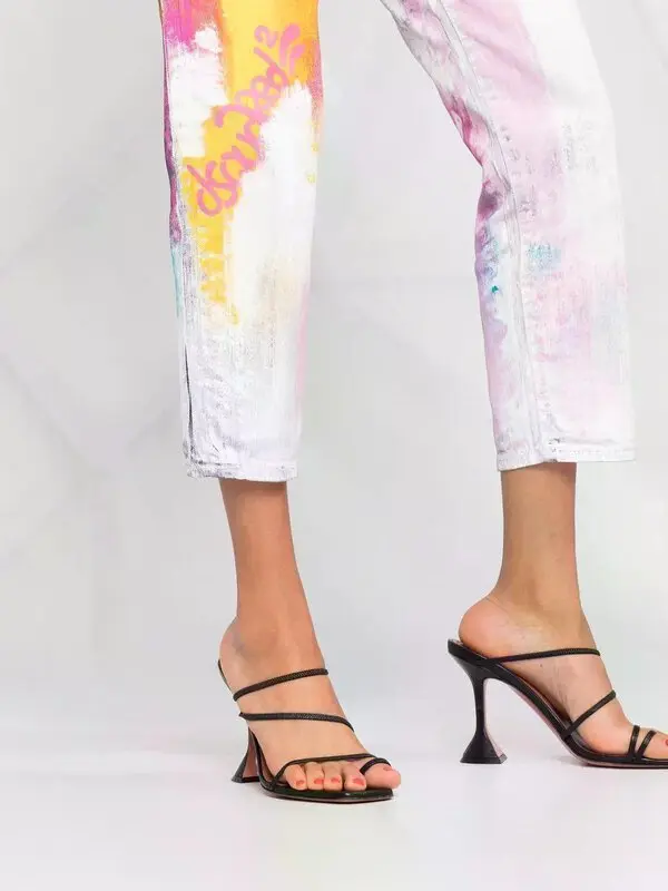 Dsquared2 Cropped Trousers With Paint Splatter Detail