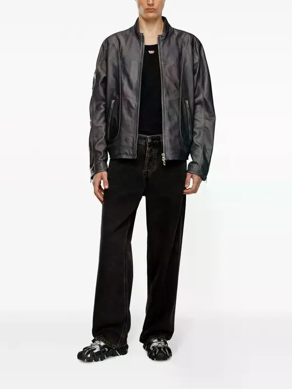 DIESEL® Sheepskin Leather Biker Jacket