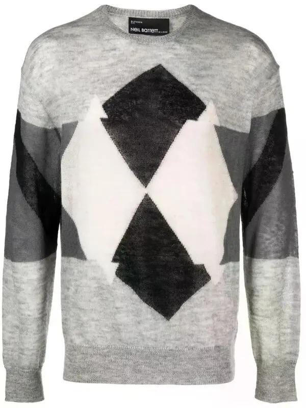 Neil Barrett Argyle Check-pattern Jumper