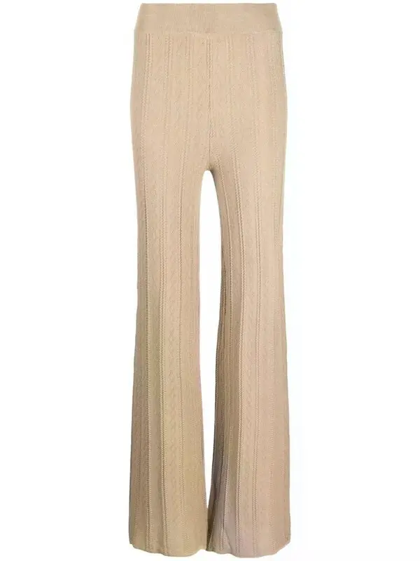 Remain Birger Christensen Sand Beige Knitted Flared Trousers