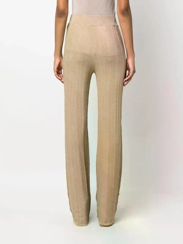 Remain Birger Christensen Sand Beige Knitted Flared Trousers