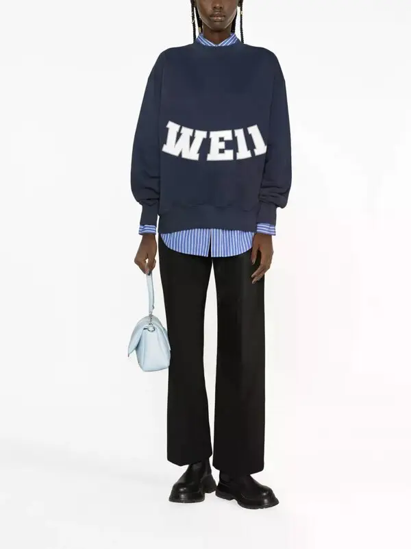 We11Done Logo Print Cotton Sweatshirt