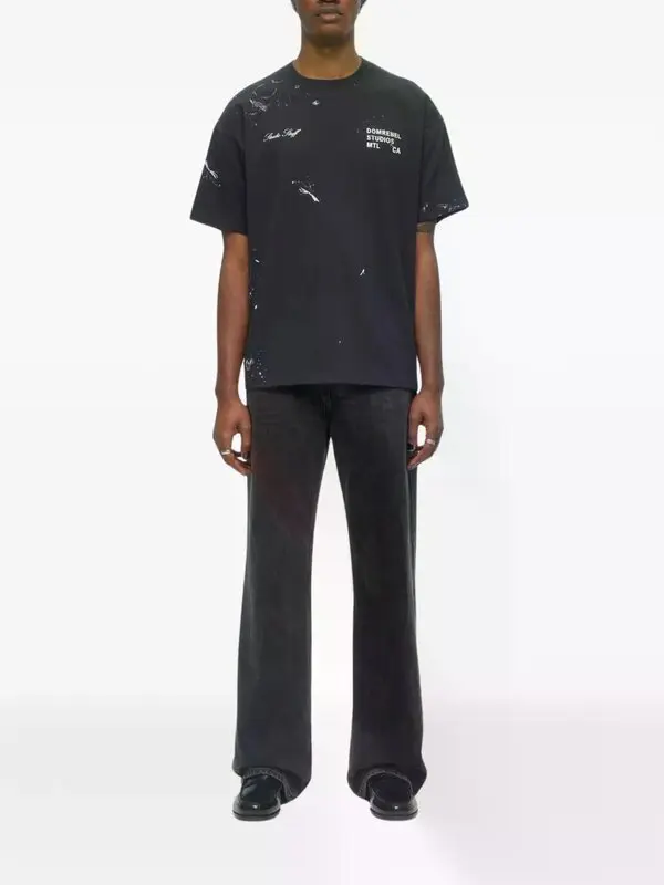 DOMREBEL Paint-splatter Logo-print T-shirt