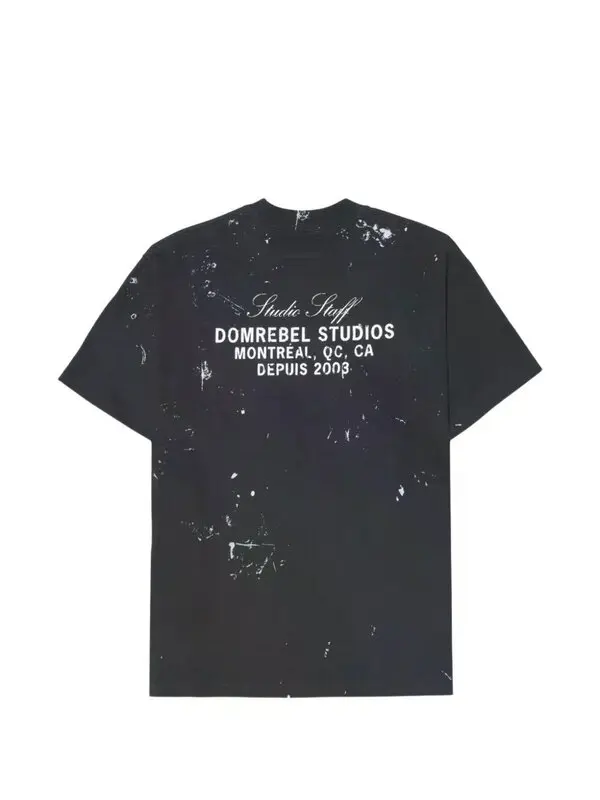 DOMREBEL Paint-splatter Logo-print T-shirt