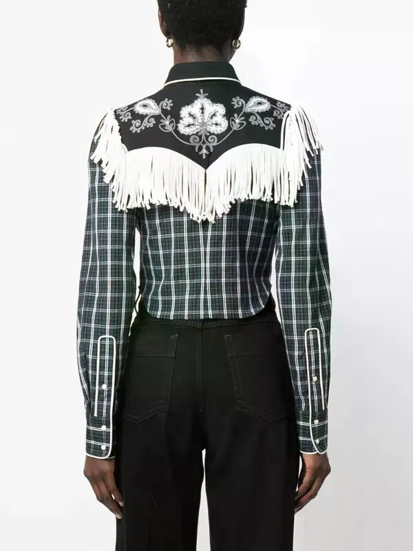 Dsquared2 Fringe Detail Plaid Shirt