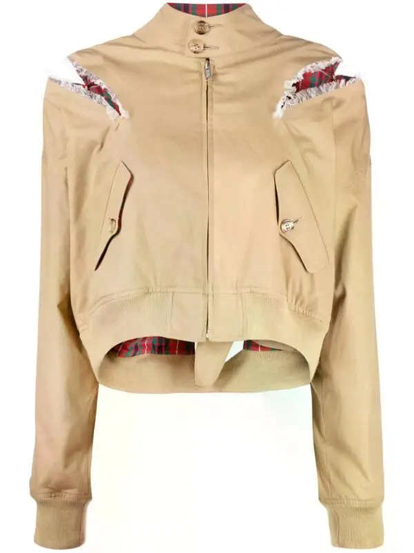 Undercover Knot-detail Cropped Jacket - Yellow