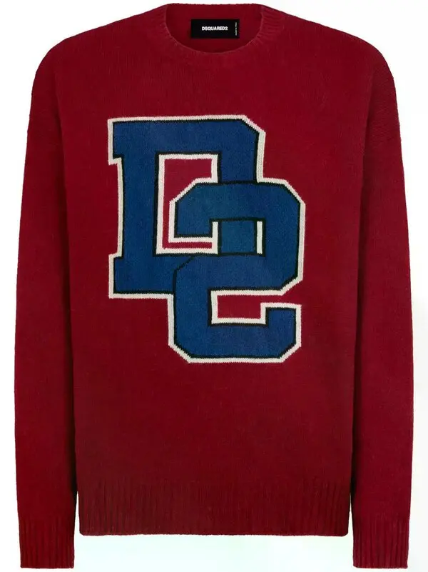 Dsquared2 Logo Intarsia Wool-blend Jumper - Red