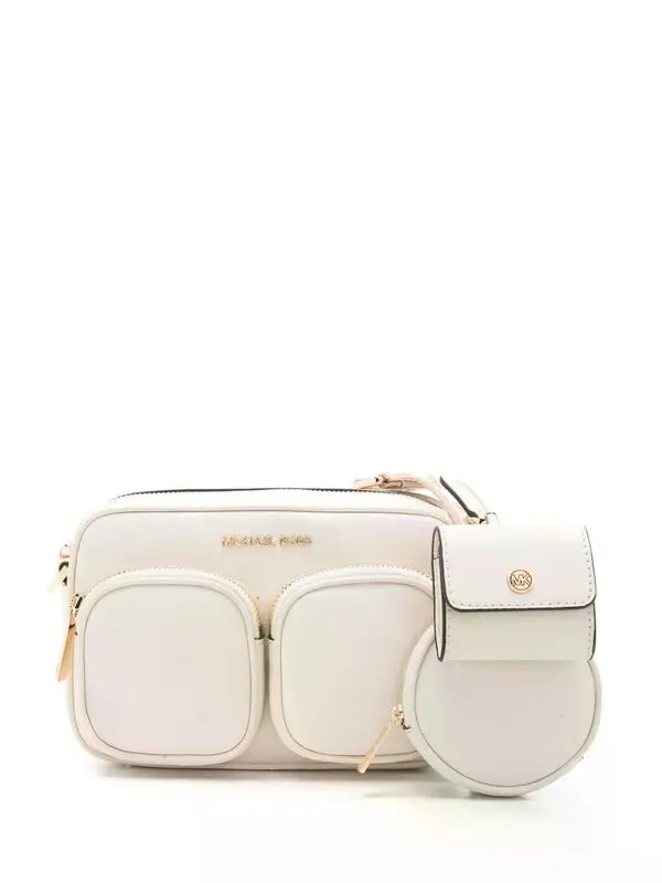 Michael Kors Small Jet Set Leather Crossbody Bag - White