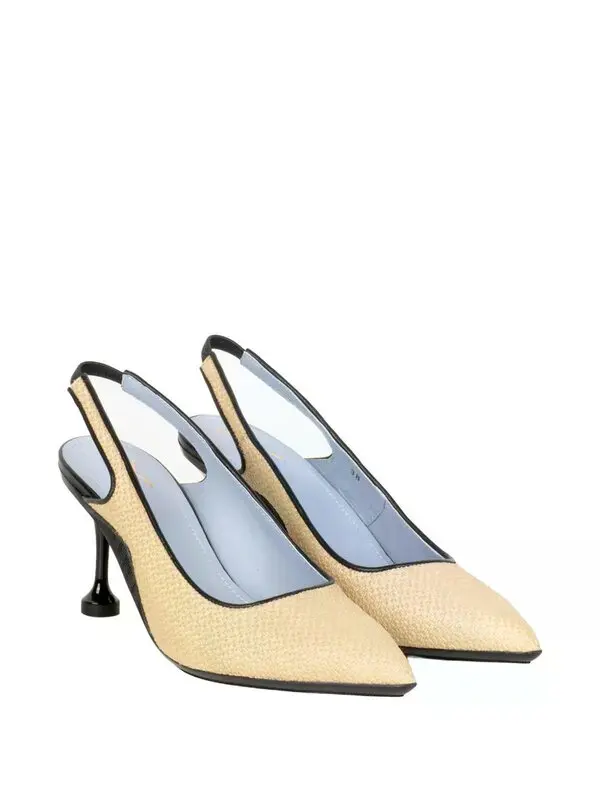 VOILE BLANCHE Woven Slingback Pumps