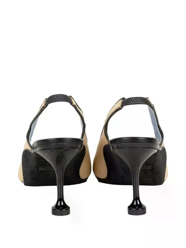 VOILE BLANCHE Woven Slingback Pumps